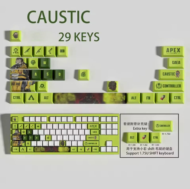 Apex Legends Caustic Keycaps – Limited Edition (29 Keys) – RealG